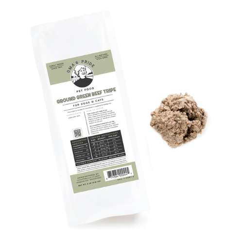 Oma's Pride Ground Beef Tripe Raw Frozen Dog and Cat Food